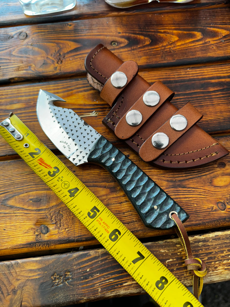 Gut Hook File Rasp wood Etched Handle Knife – Niles City Knives